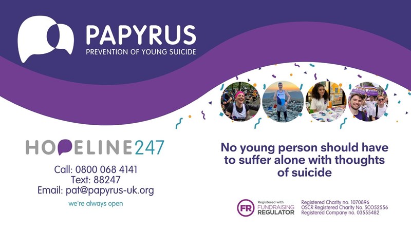 Poppy Harrison is fundraising for PAPYRUS Prevention of Young Suicide