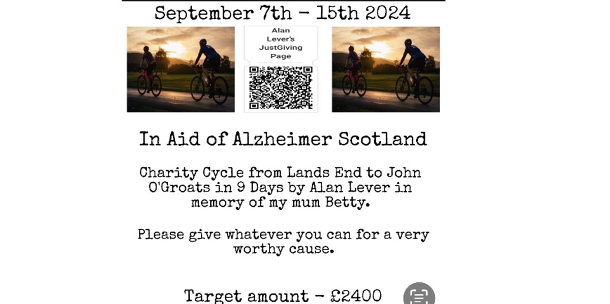 Alan Lever is fundraising for Alzheimer Scotland