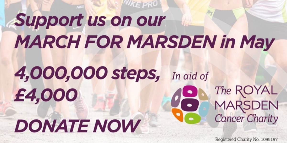 Wilsons of Colchester is fundraising for The Royal Marsden Cancer Charity