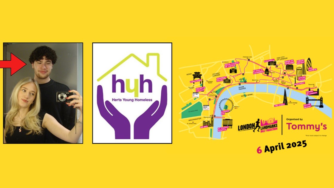 Sam Brownlow is fundraising for Herts Young Homeless Group