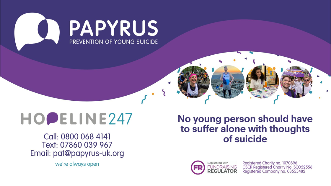 Team fundraising for PAPYRUS Prevention of Young Suicide is fundraising ...