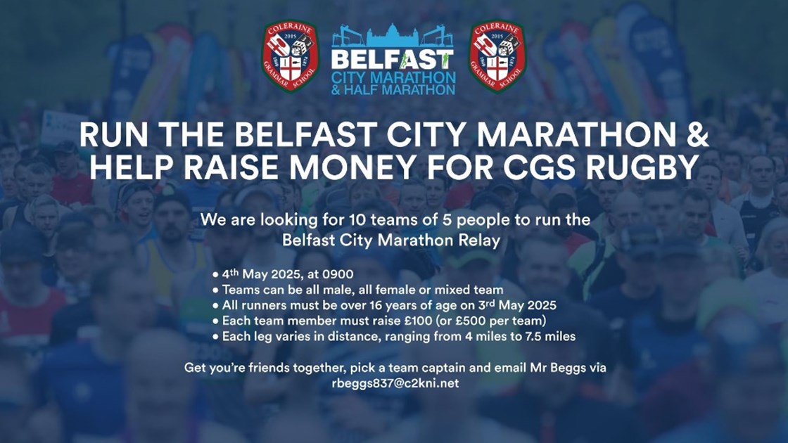 Run for CGS Rugby – Belfast Marathon Relay 2025! - JustGiving