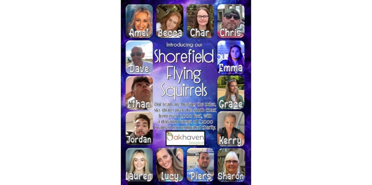 Shorefield Flying Squirrels is fundraising for Oakhaven Hospice Trust