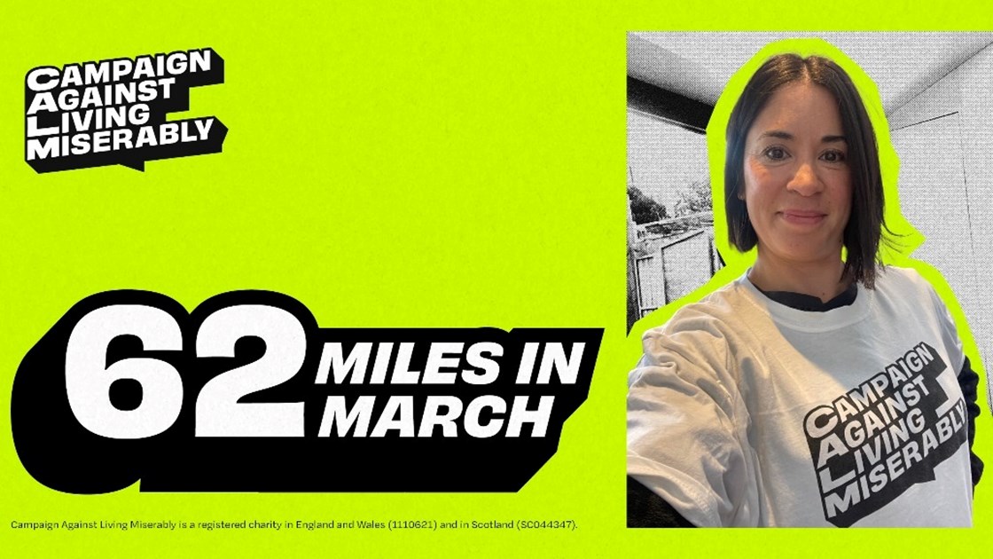 Naomi Miles is fundraising for CALM (Campaign Against Living Miserably)