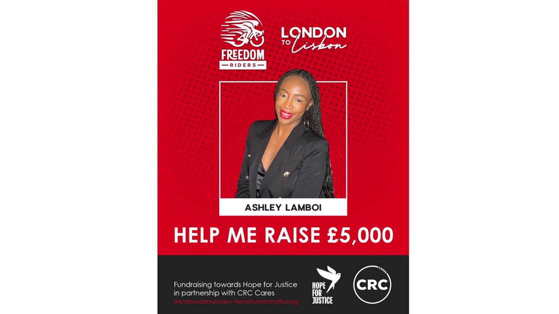Ashley Lamboi is fundraising for Hope for Justice