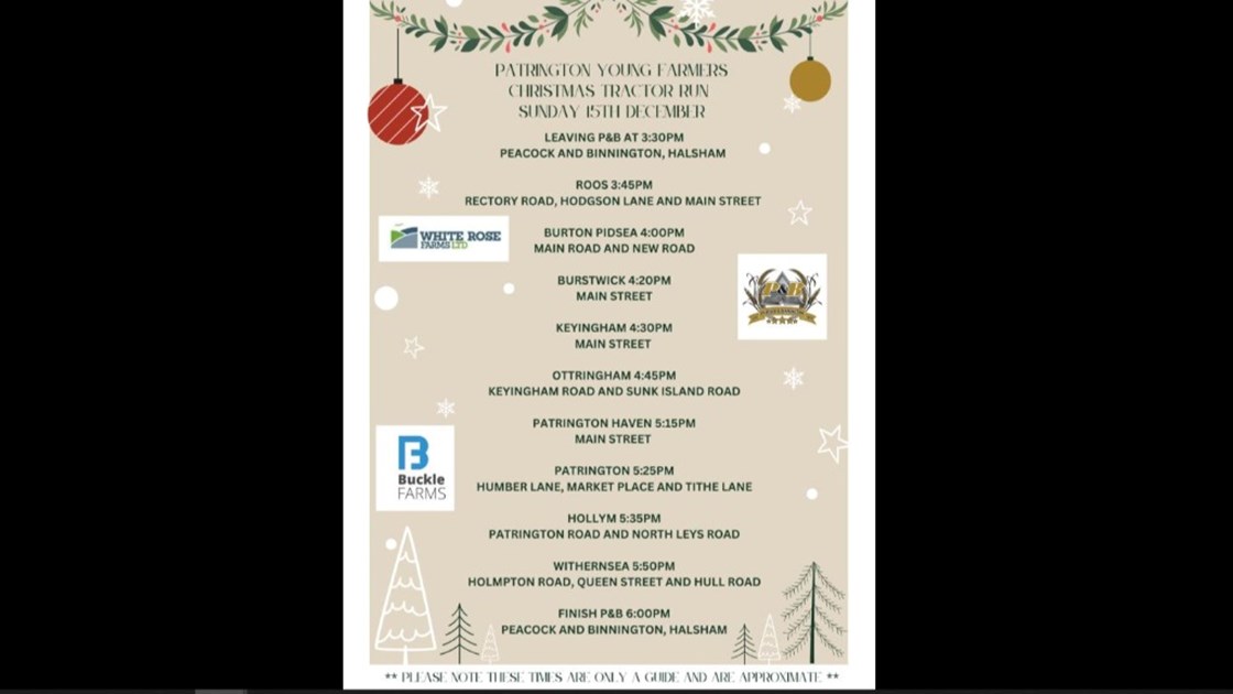 Patrington Young Farmers Christmas Charity Tractor Run 2024 - JustGiving