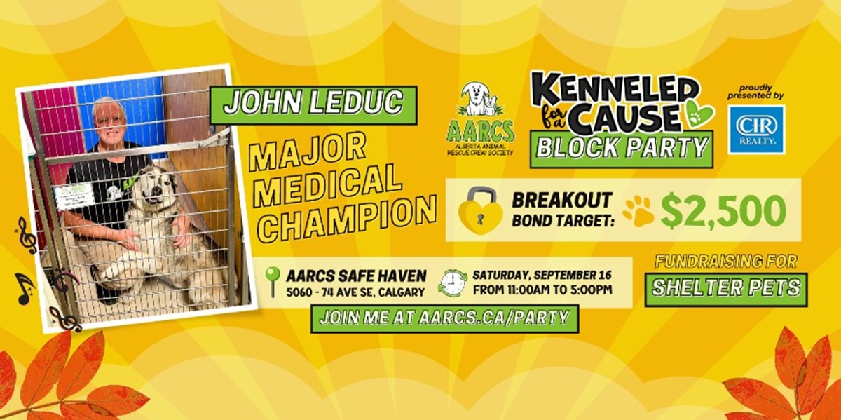 John Leduc is fundraising for Alberta Animal Rescue Crew Society