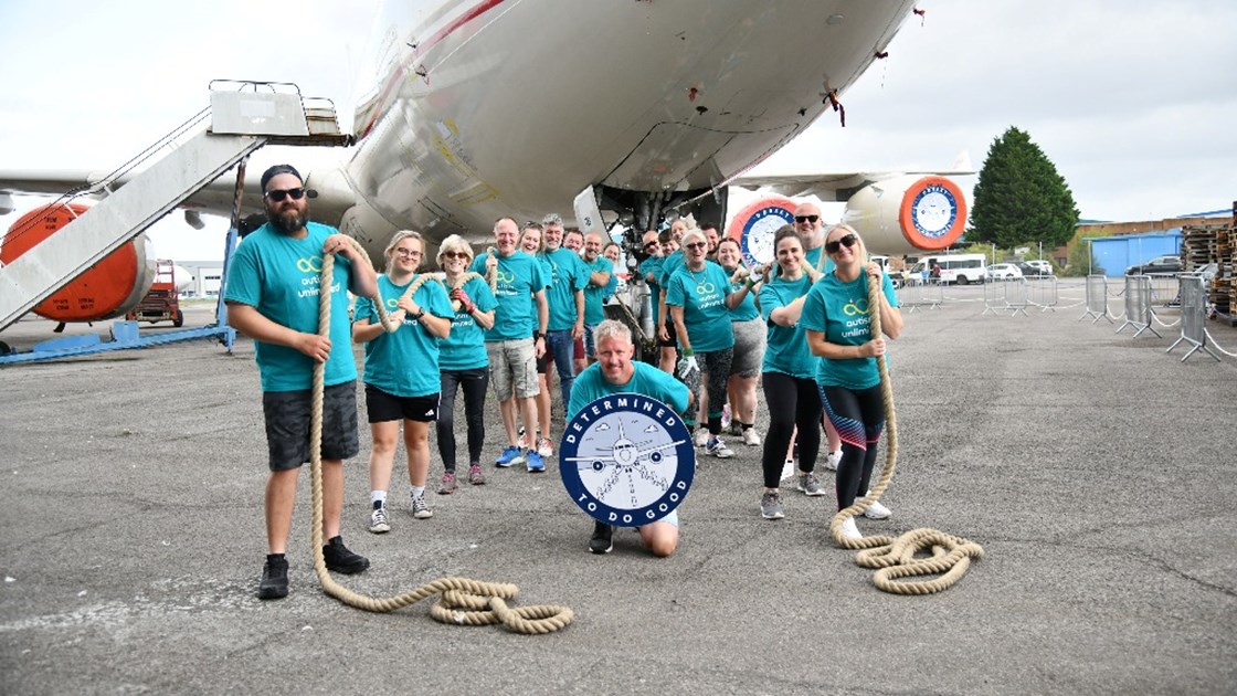 Autism Unlimited's Autism Sky Crew at the Dorset Plane Pull 2025 ...