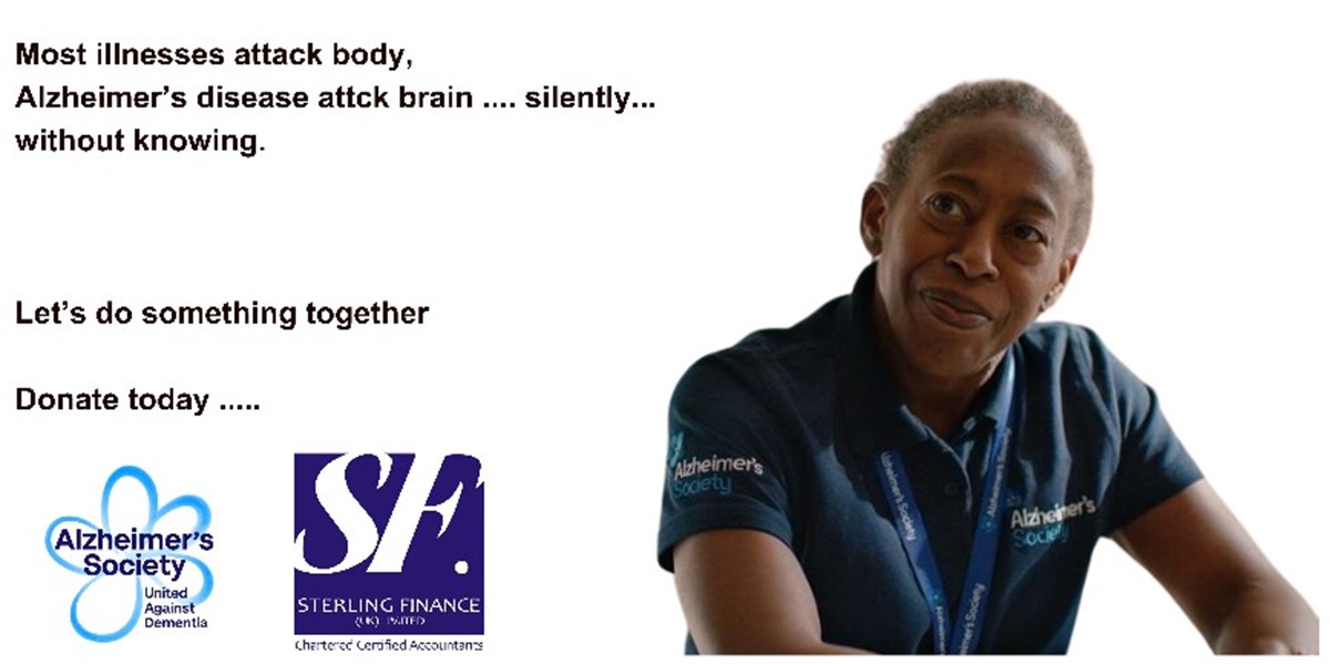 Sterling Finance UK Ltd is fundraising for Alzheimer's Society