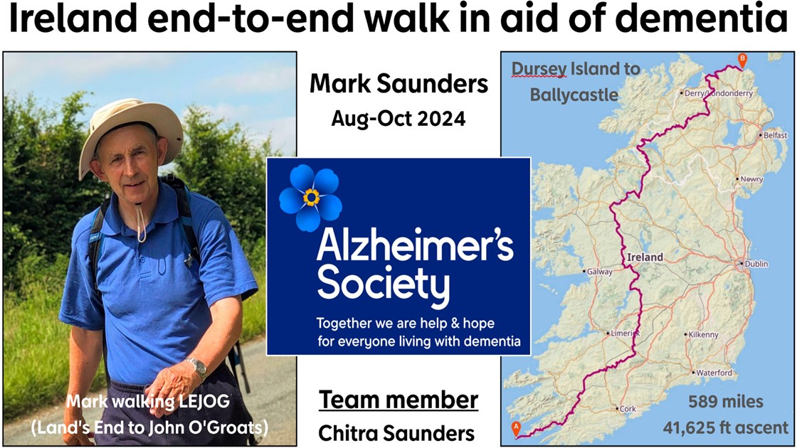 Mark Saunders is fundraising for Alzheimer's Society