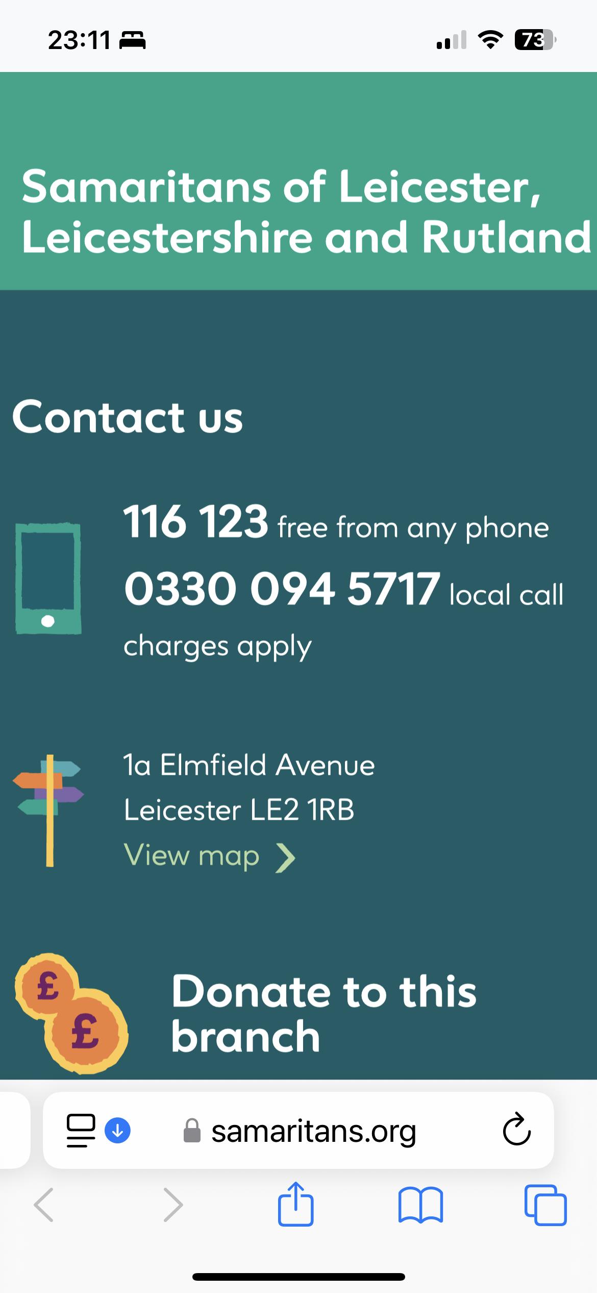 Nicola Bashforth is fundraising for Samaritans Leicester Branch